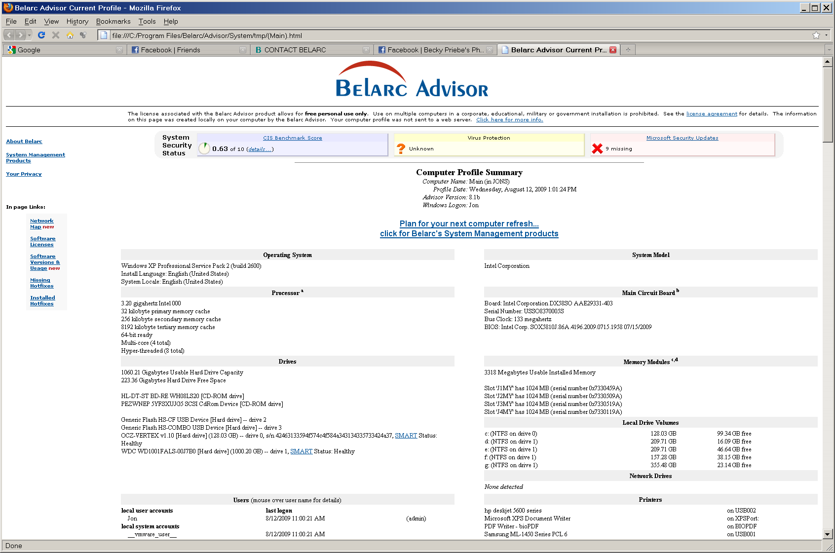 Идентификувајте го вашиот хардвер и софтвер со Belarc Advisor ⋆ IT.mk